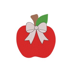 Bow Embroidery Design, Apple Bow Embroidery Design, Apple Embroidery ...