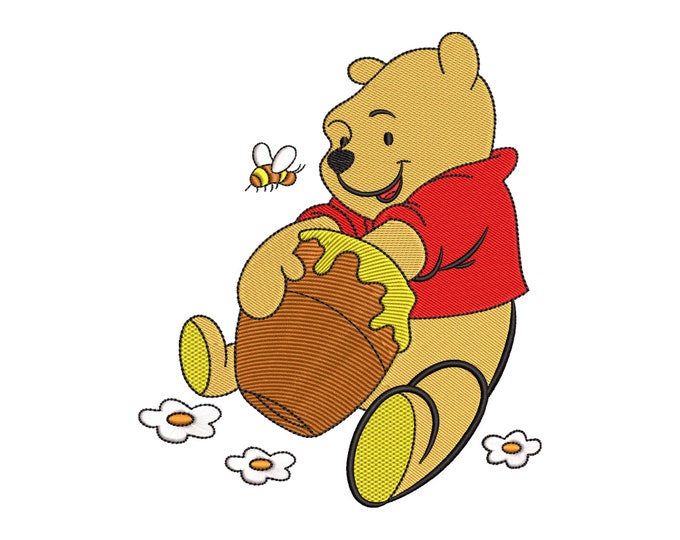 Honey Pot Bear Embroidery Design, Oh Bother Pooh Bear Embroidery Design ...