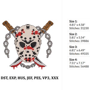 Halloween Horror Embroidery Designs, Retro Horror Bloody Knife Killer ...