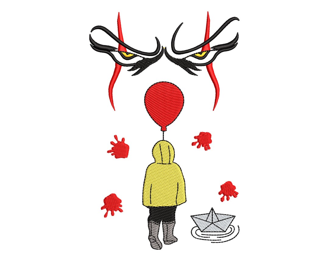 Halloween Horror Face Embroidery Designs, You'll Float Too Dancing ...