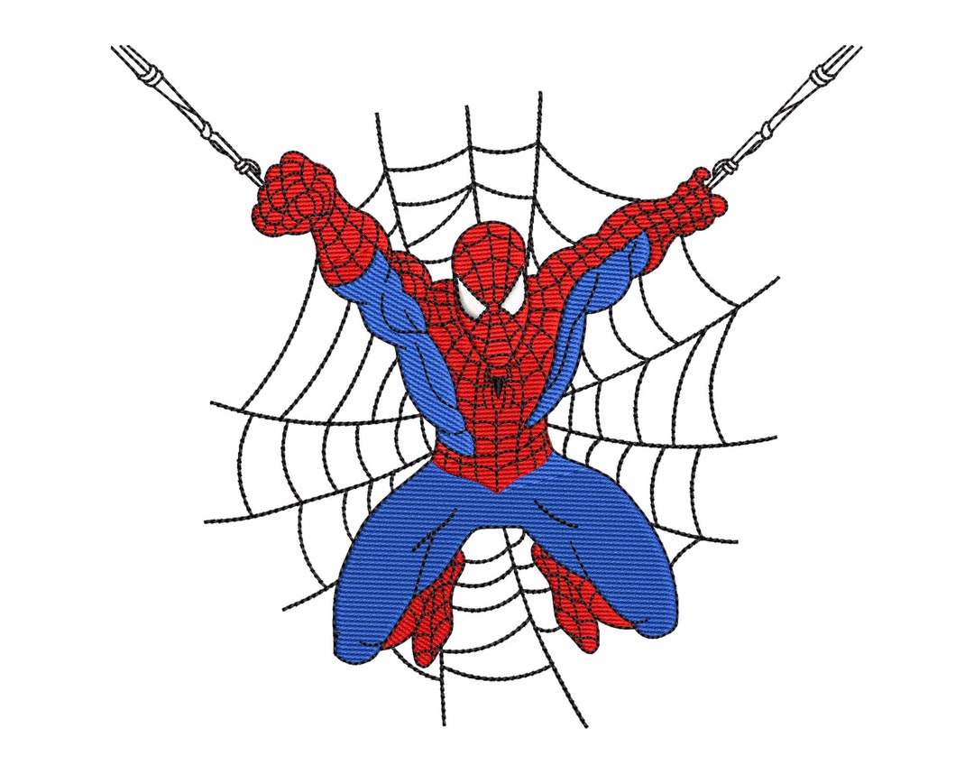 Super Hero Embroidery Designs, Flying Web Superhero Embroidery Design ...