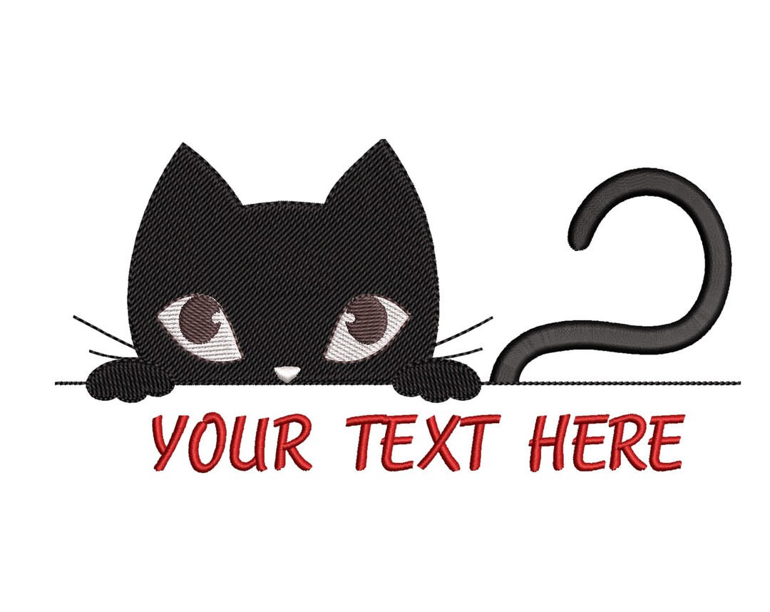 Cat Embroidery Designs, Cat Split Monogram Machine Embroidery Files ...
