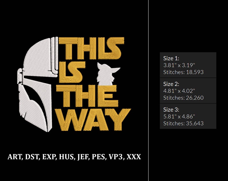 This is the Way Embroidery Designs, Mando Baby Grogu Embroidery ...