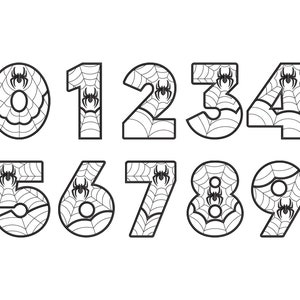 Birthday Applique Embroidery Design, Spider Numbers 0-9 Set Applique ...