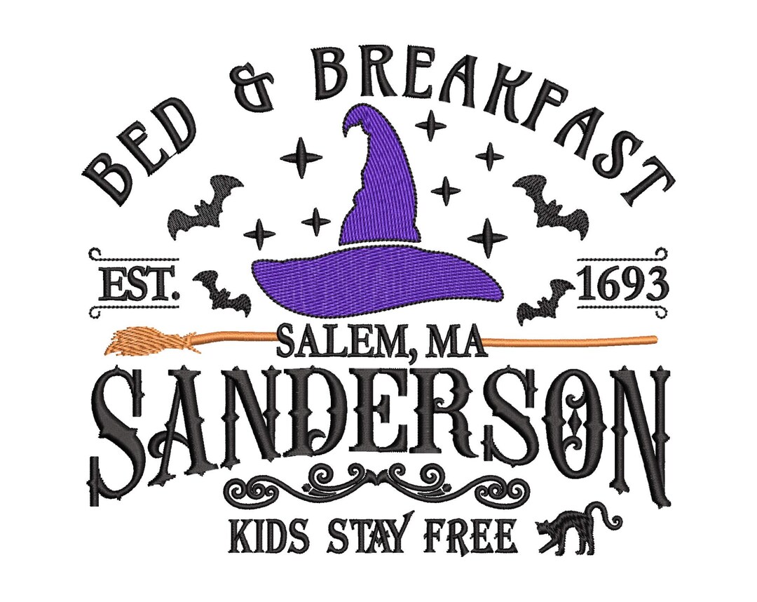 Salem Embroidery Design, Halloween Embroidery Designs, Sanderson ...