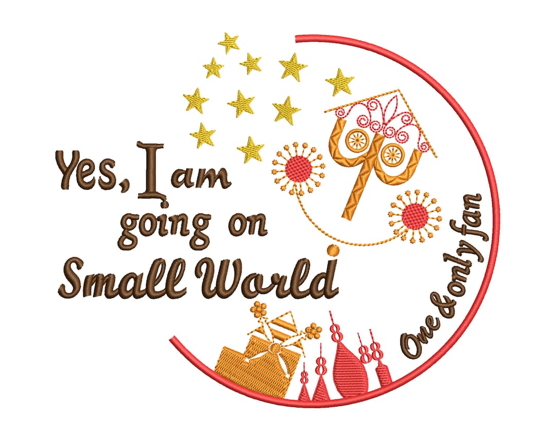 Small World Embroidery Design, Small World Watch Inspired Machine ...