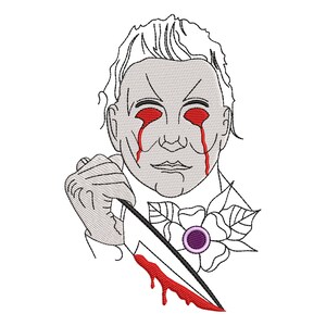 Halloween Horror Embroidery Design, Scary Bloody Knife Villain Machine ...