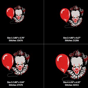 Halloween Horror Killers Embroidery Designs, Evil Horror Dancing Clown ...