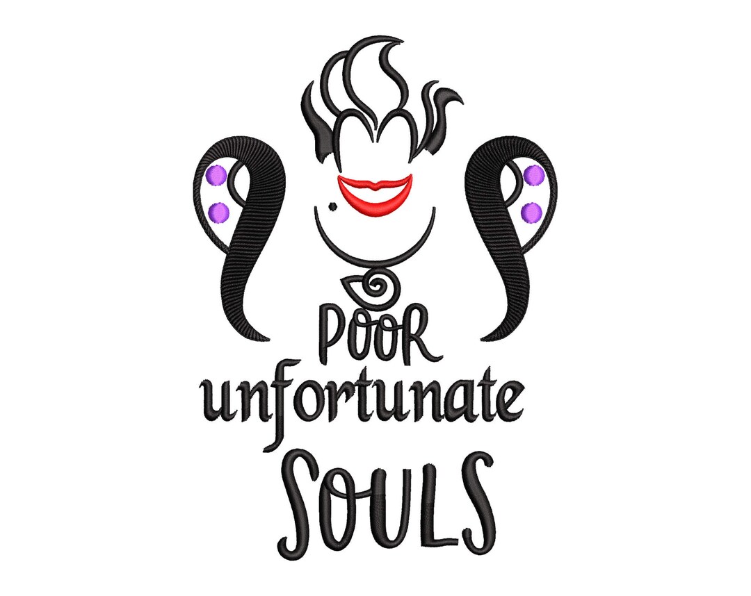 Poor Unfortunate Soul Embroidery Design, Halloween Designs, Scary ...
