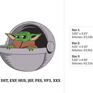 This is the Way Embroidery Designs, Baby Alien Grogu Embroidery ...