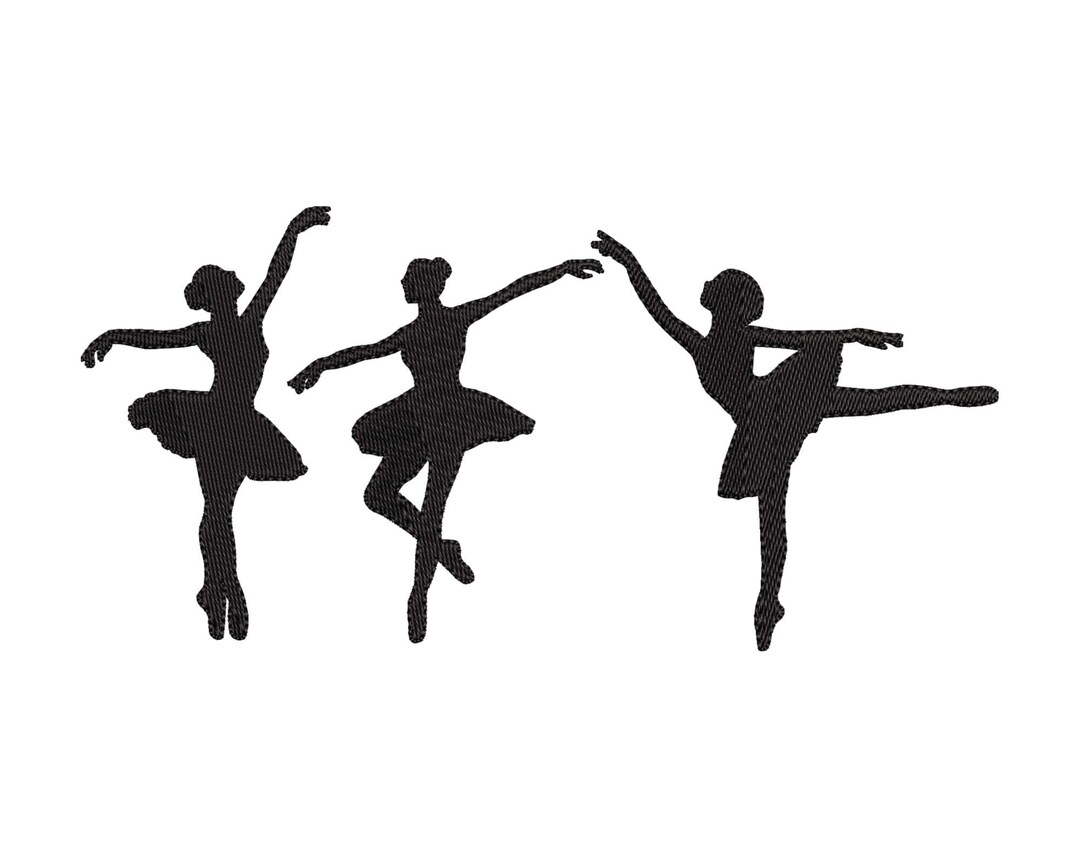 Three Dancing Girls Embroidery Designs, Ballerina Embroidery Designs ...