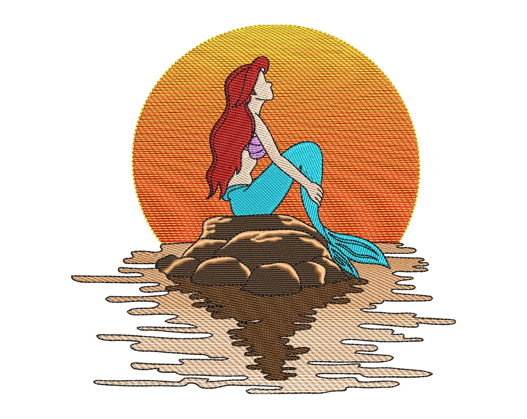 Mermaid Embroidery Design, Mermaid Tail Digital Embroidery Machine ...