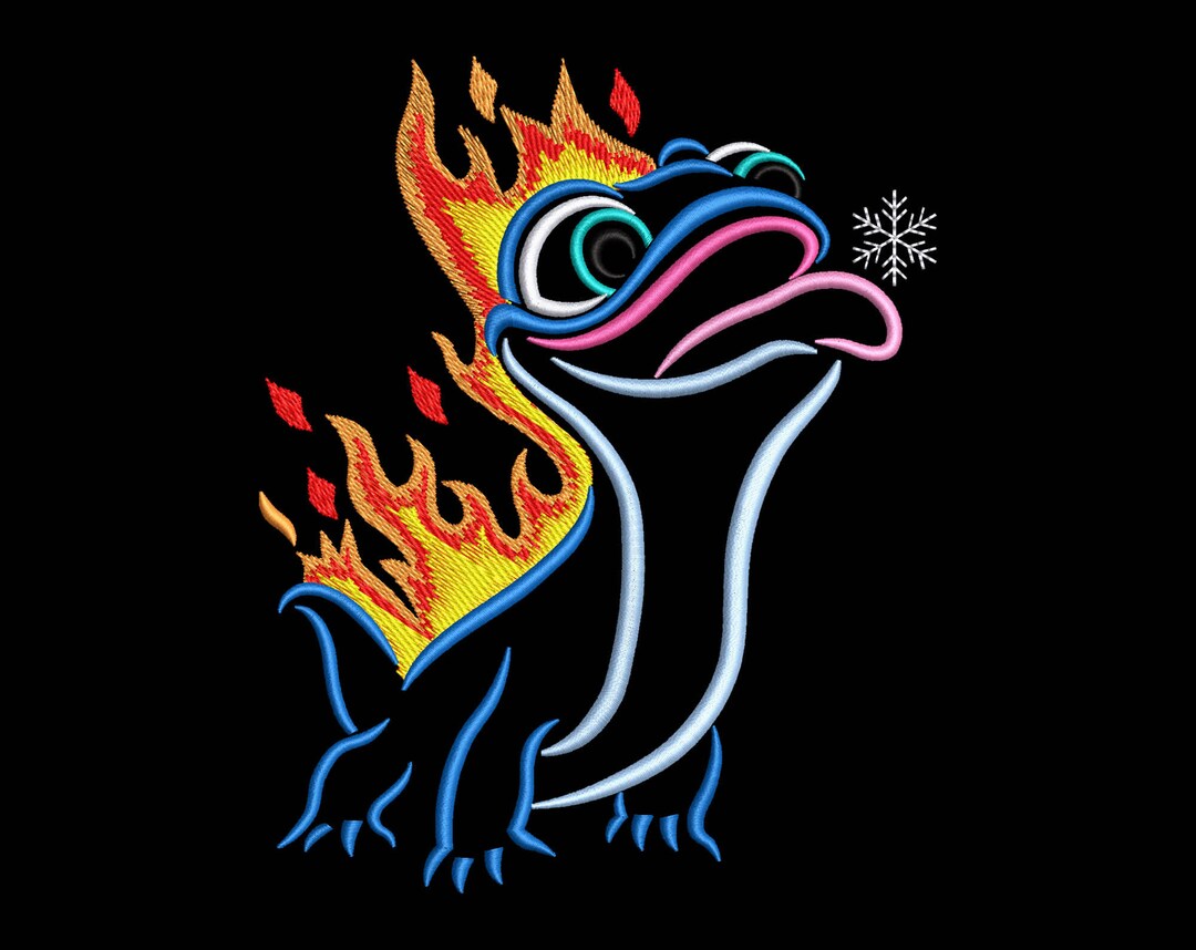 Fire Brunii Embroidery Design, Magical Spirit Bruni Embroidery Design ...
