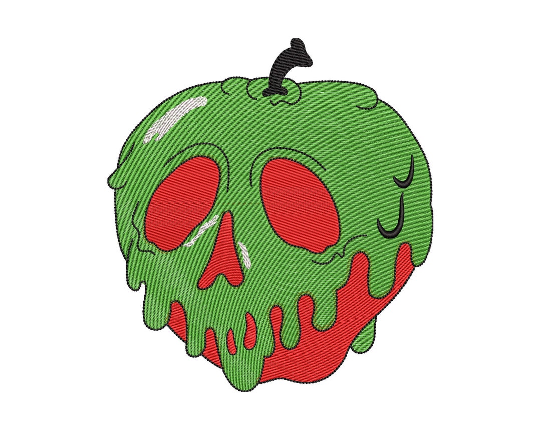 Poison Apple Embroidery Designs, Bite Me Halloween Apple Digital ...