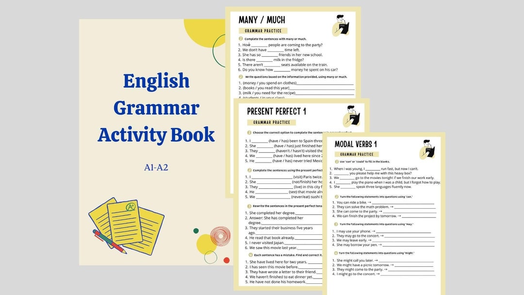 English Grammar Activity Book A1-A2| Grammar Worksheets| Learn English ...