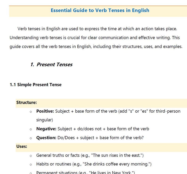 English Grammar Guide: Rules and Exercises| E-book| Easy Grammar ...