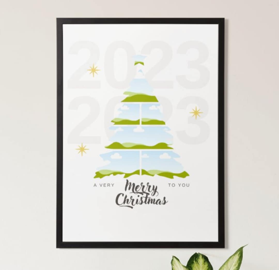 CANVA Christmas Tree Shape Photo Collage Template for Christmas Card ...