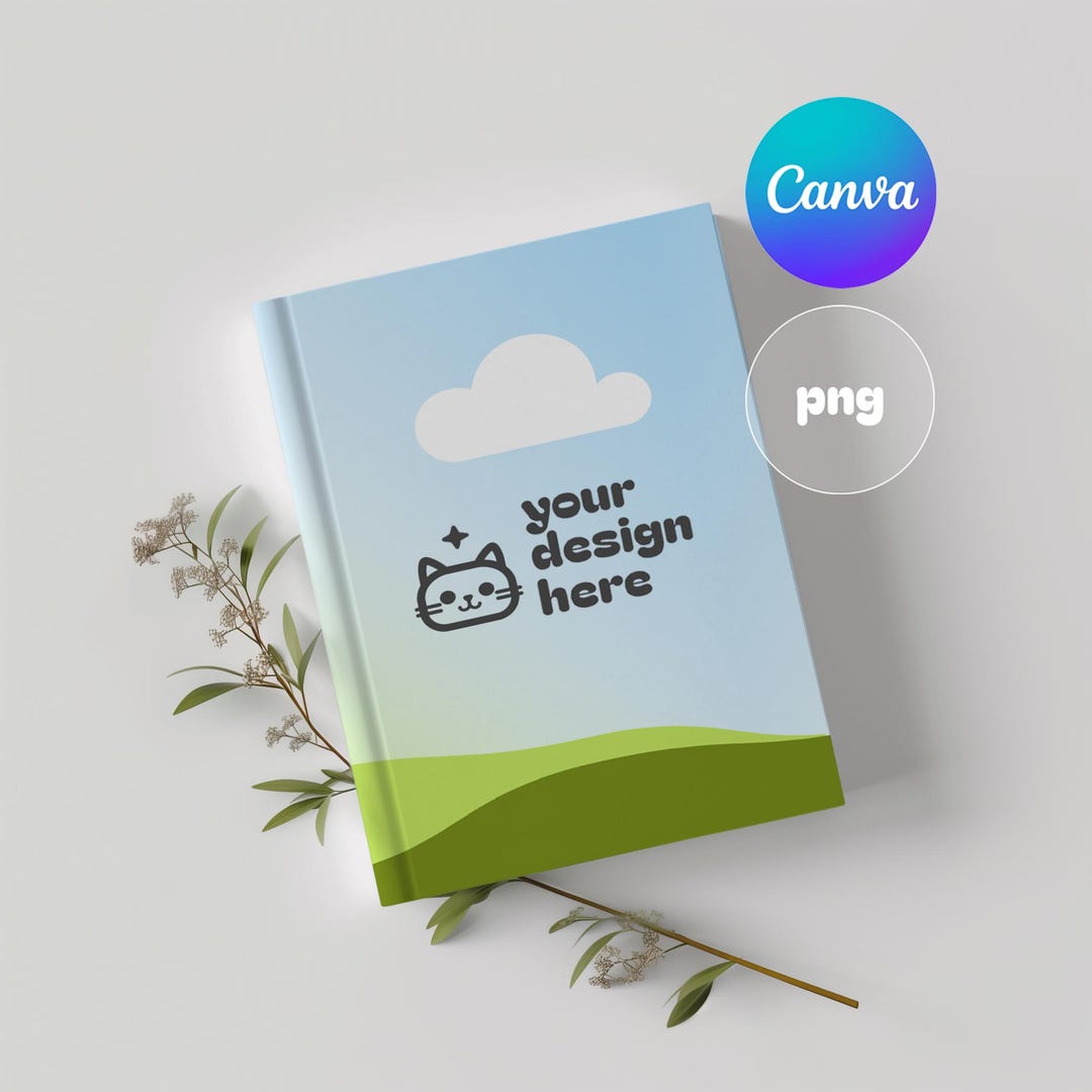 Hardcover Book Mockup: Canva Drag and Drop Template (digital Download ...