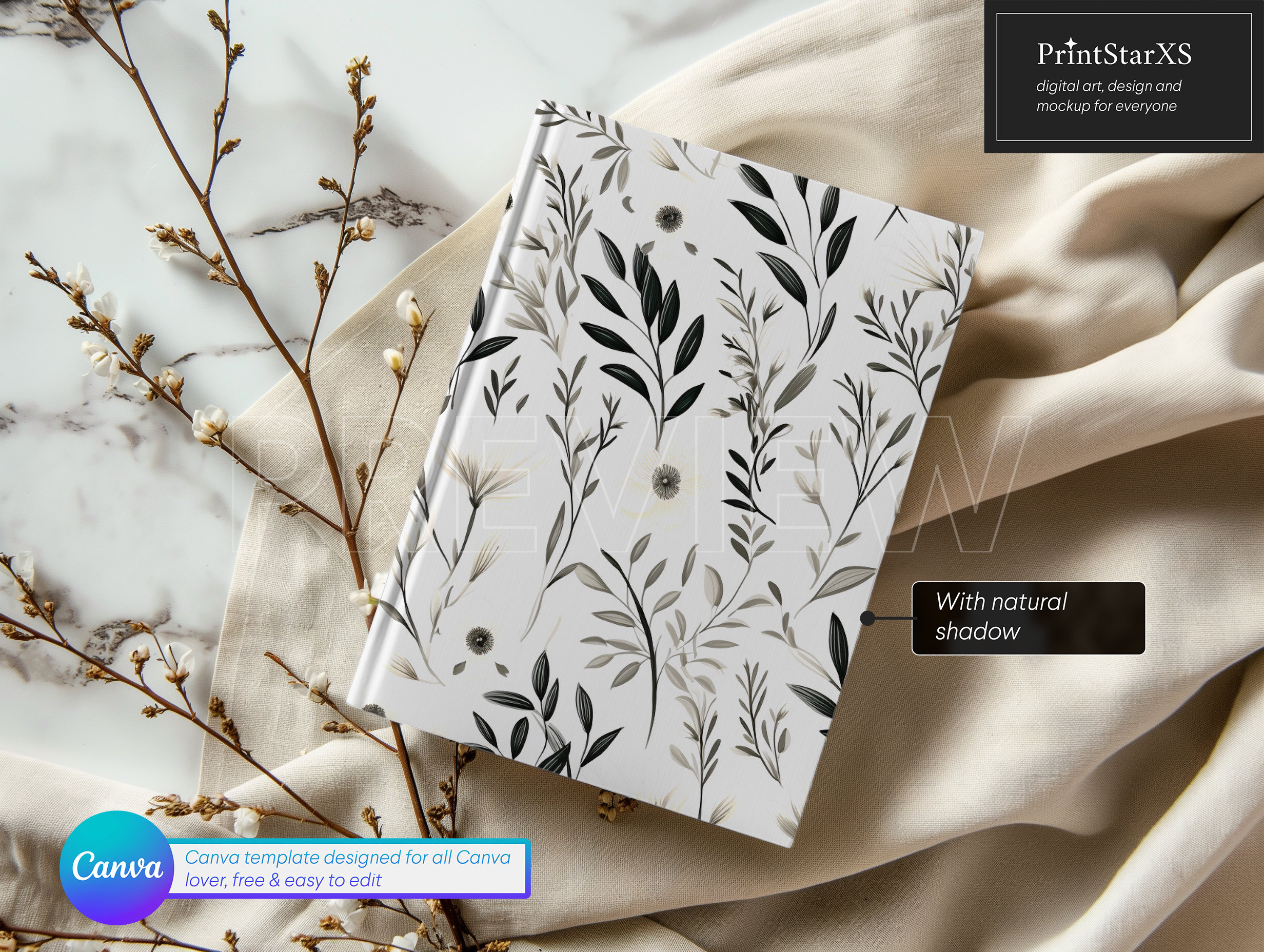 KDP Canva Mockup Hardcover Notebook Mockups Book Mock up for Ebook KDP ...