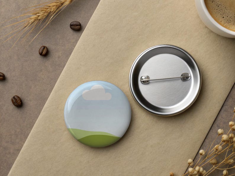 Button Pin Mockup Canva Mock up for Sublimation Realistic Smart White ...