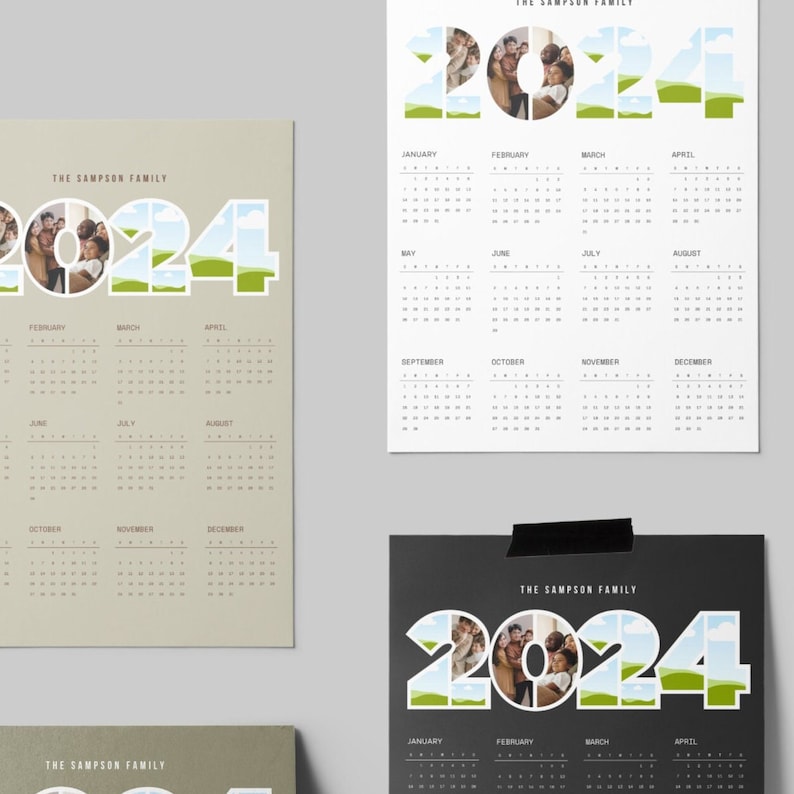 2024 Editable Calendar Printable 2024 CANVA Frame Calendar Canva ...