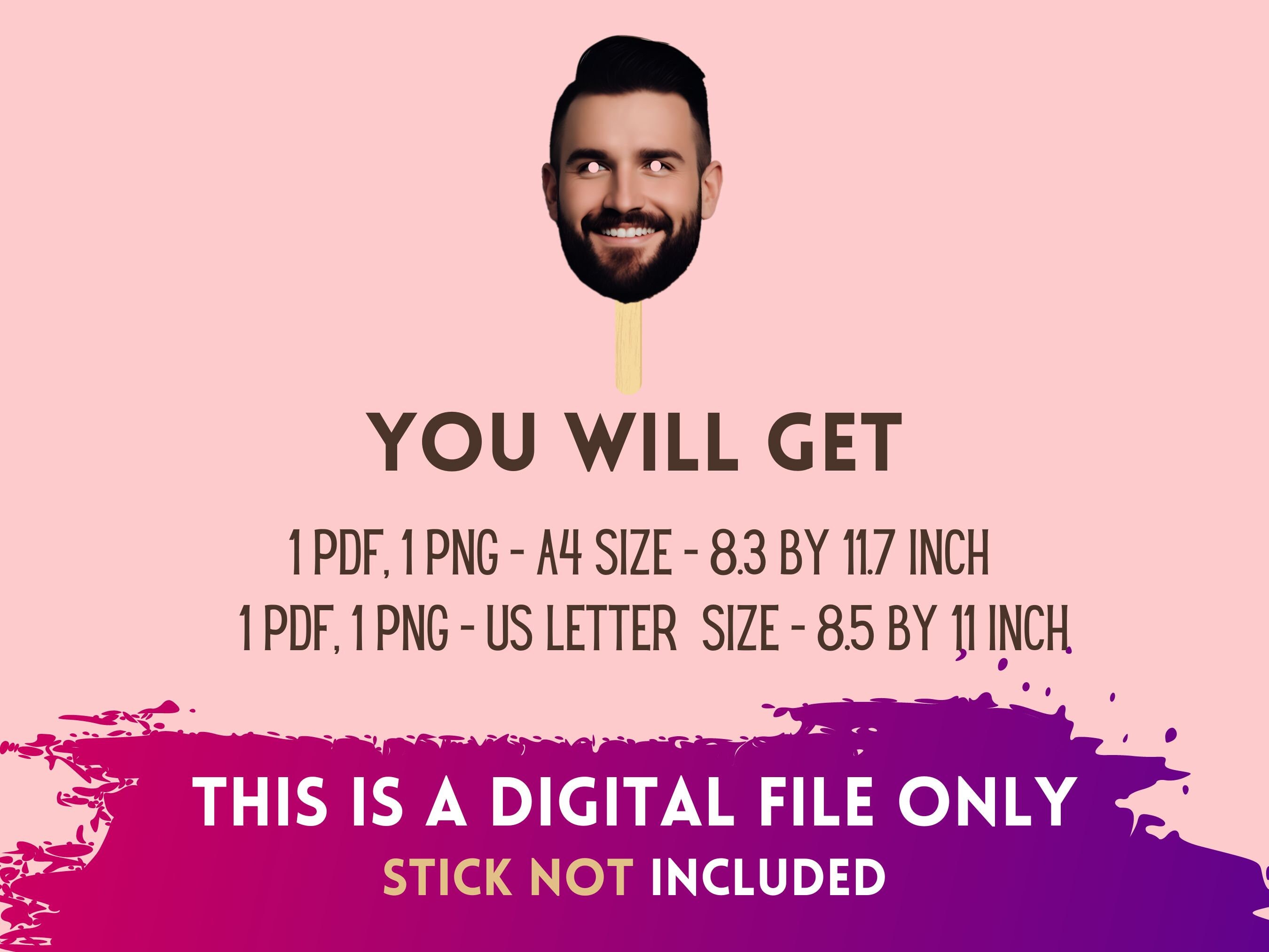 Face on A Stick Printable Face Mask Big Head Cutouts Birthday ...