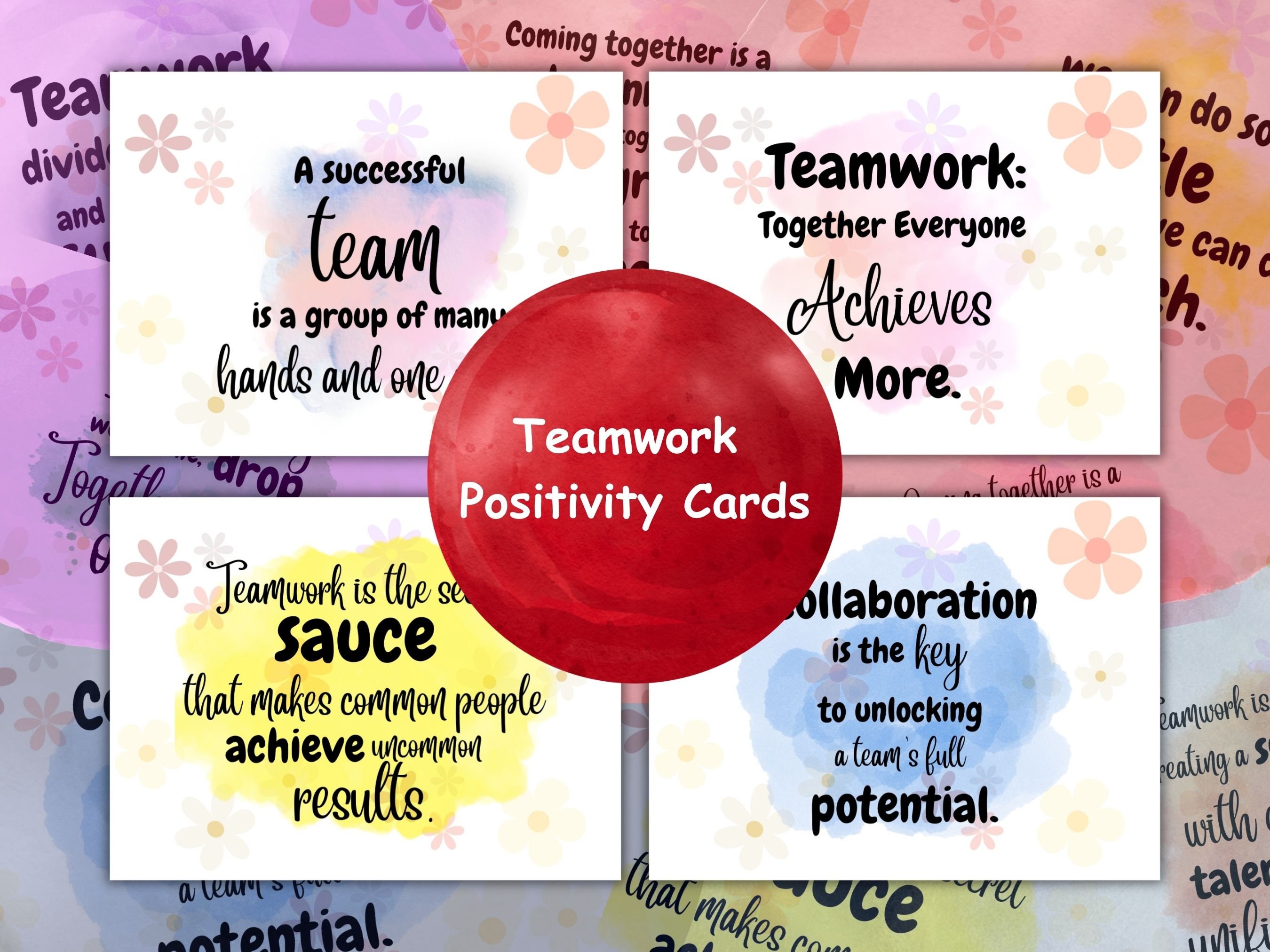Teamwork Positivity Cards, Teamwork Quotes, Staff Positivity, Cards for ...