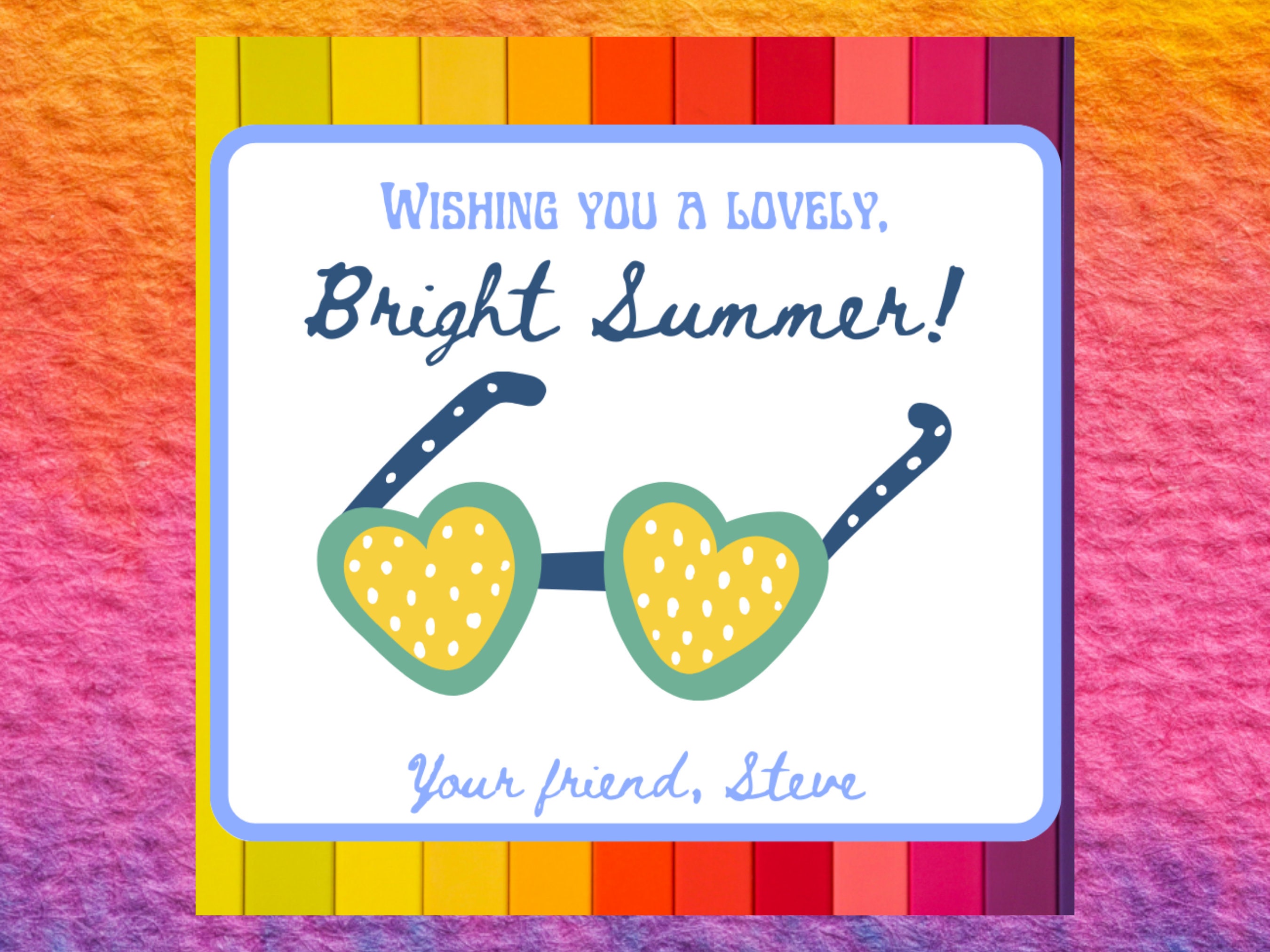 Editable End of School Gift Tags for Class, Bright Summer Sunglasses ...