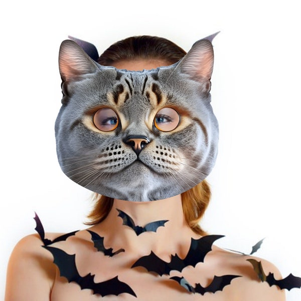 Cat Face Mask - Etsy