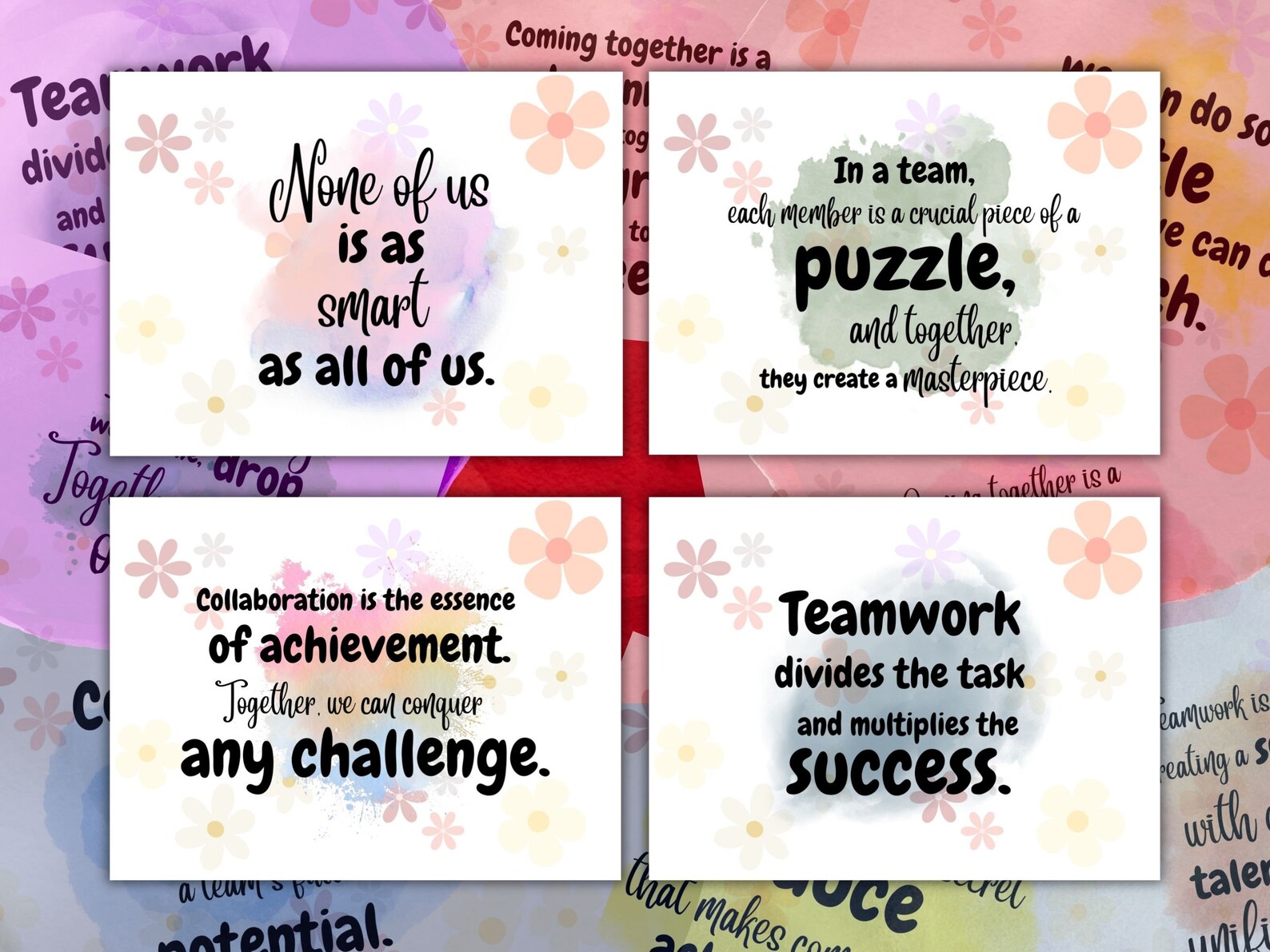 Teamwork Positivity Cards, Teamwork Quotes, Staff Positivity, Cards for ...