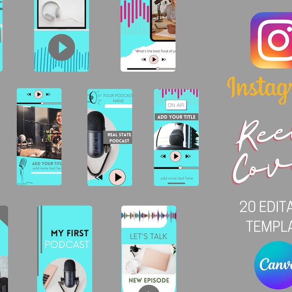 Reel Cover Template Podcast - Etsy