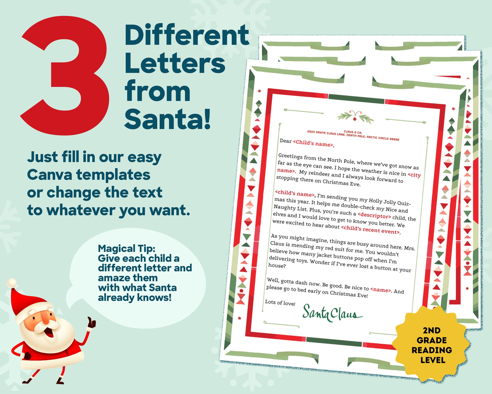 EDITABLE Letter From Santa Template Time Capsule Nice List Certificate ...
