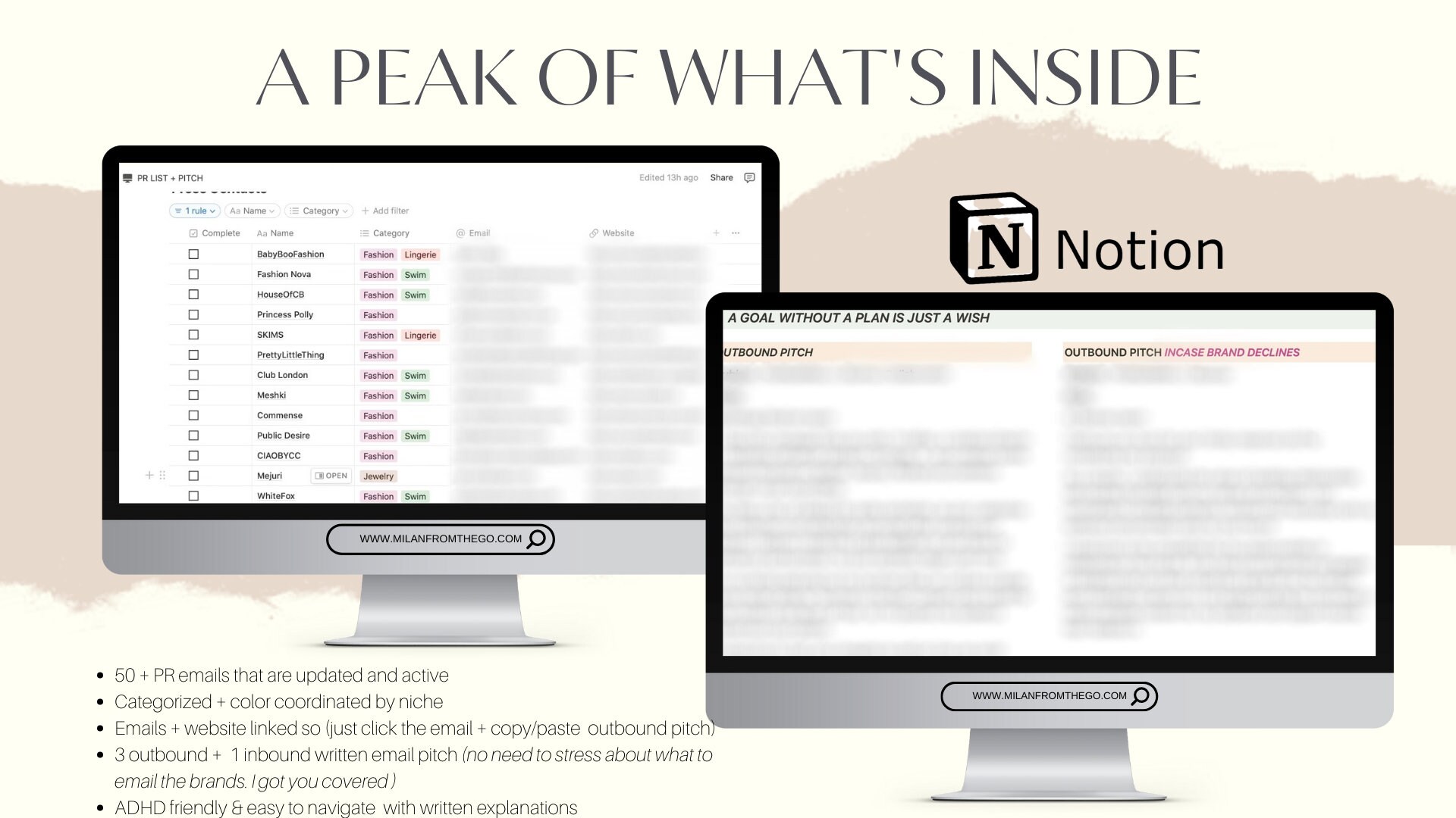 50+ PR Emails + 4 PITCHES to Start Your Influencer | UGC | Content ...
