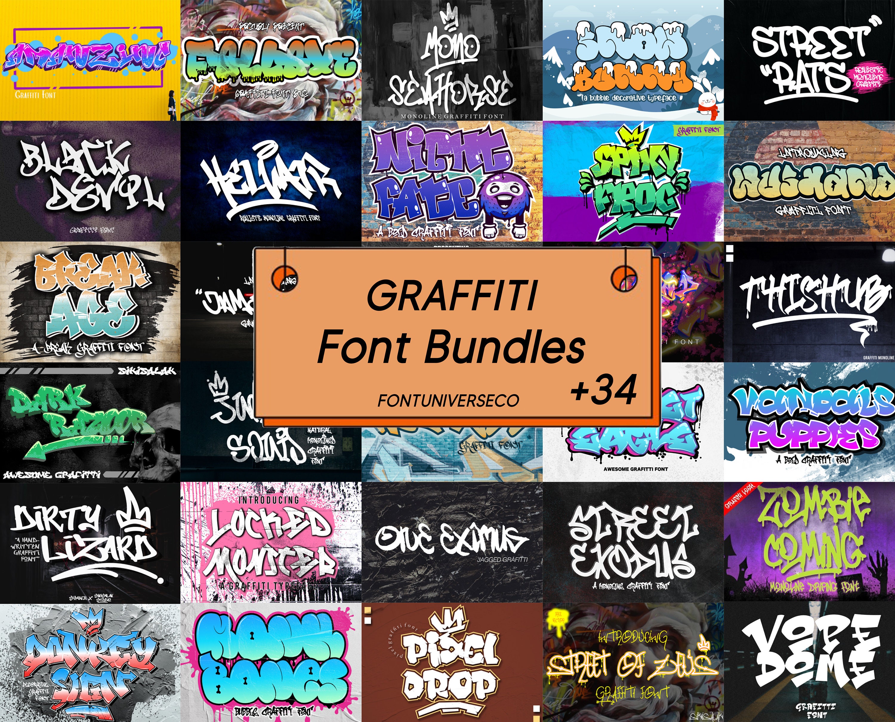 Graffiti Font Graffiti Letters Urban Font Street Font - Etsy
