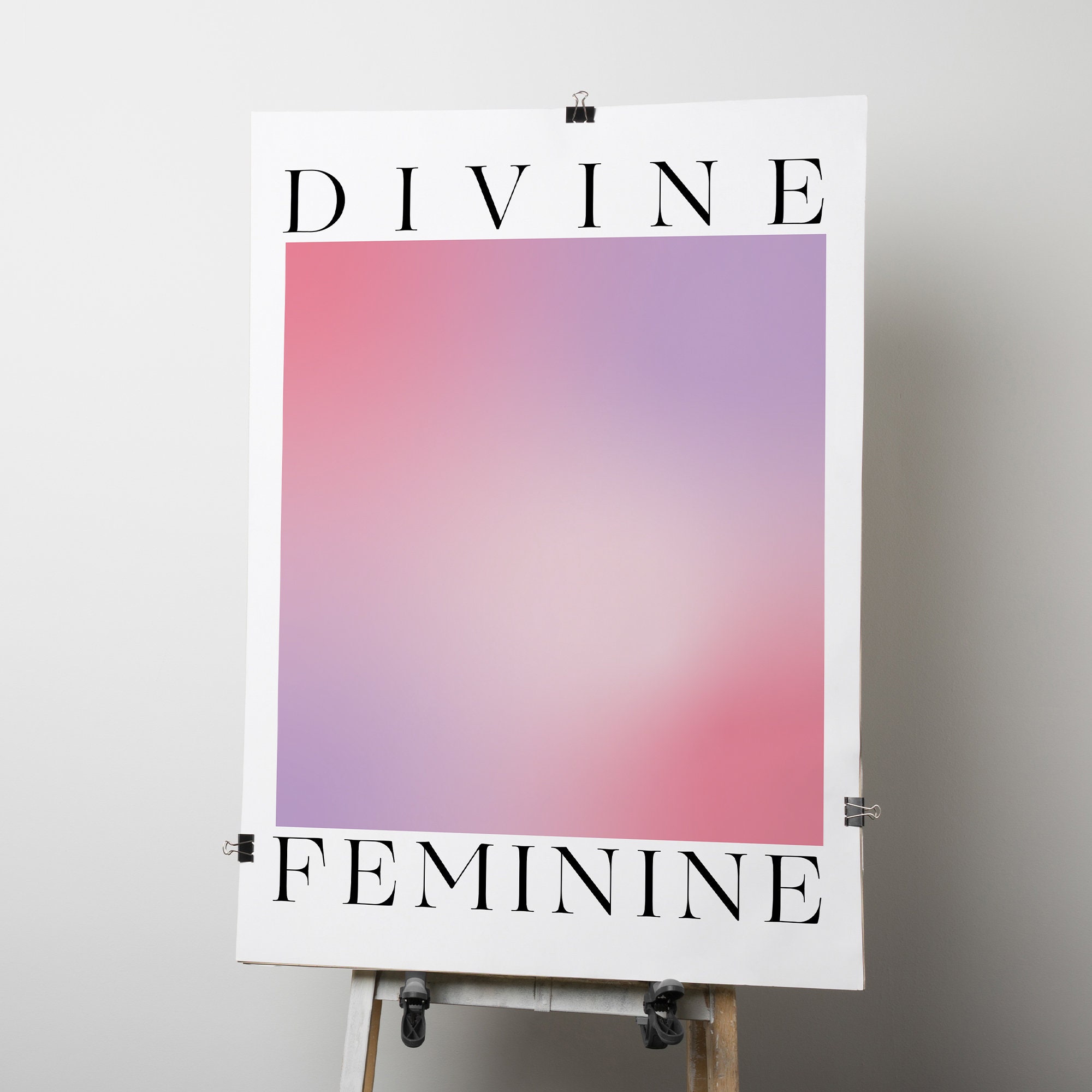 Divine Feminine Poster, Pink Gradient Poster, Divine Energy, Spiritual ...