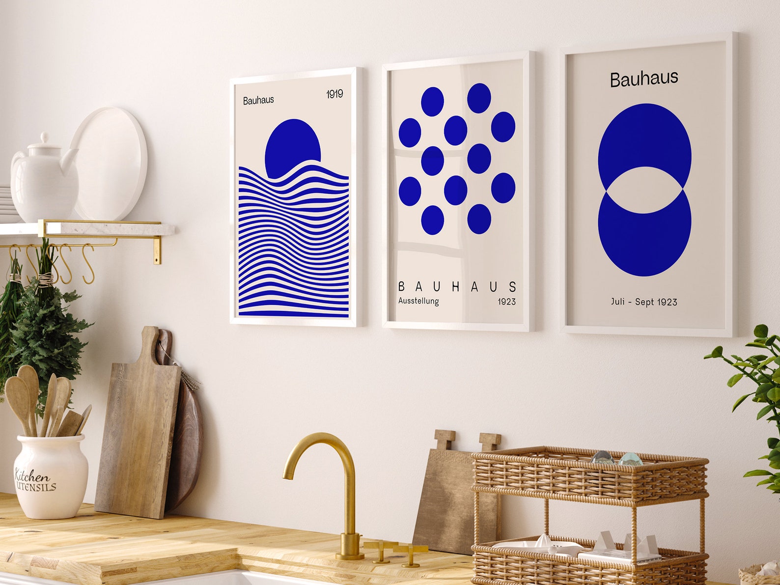 Bauhaus Poster Set Blue - Bauhaus Blue Prints - Bauhaus Room Decor ...