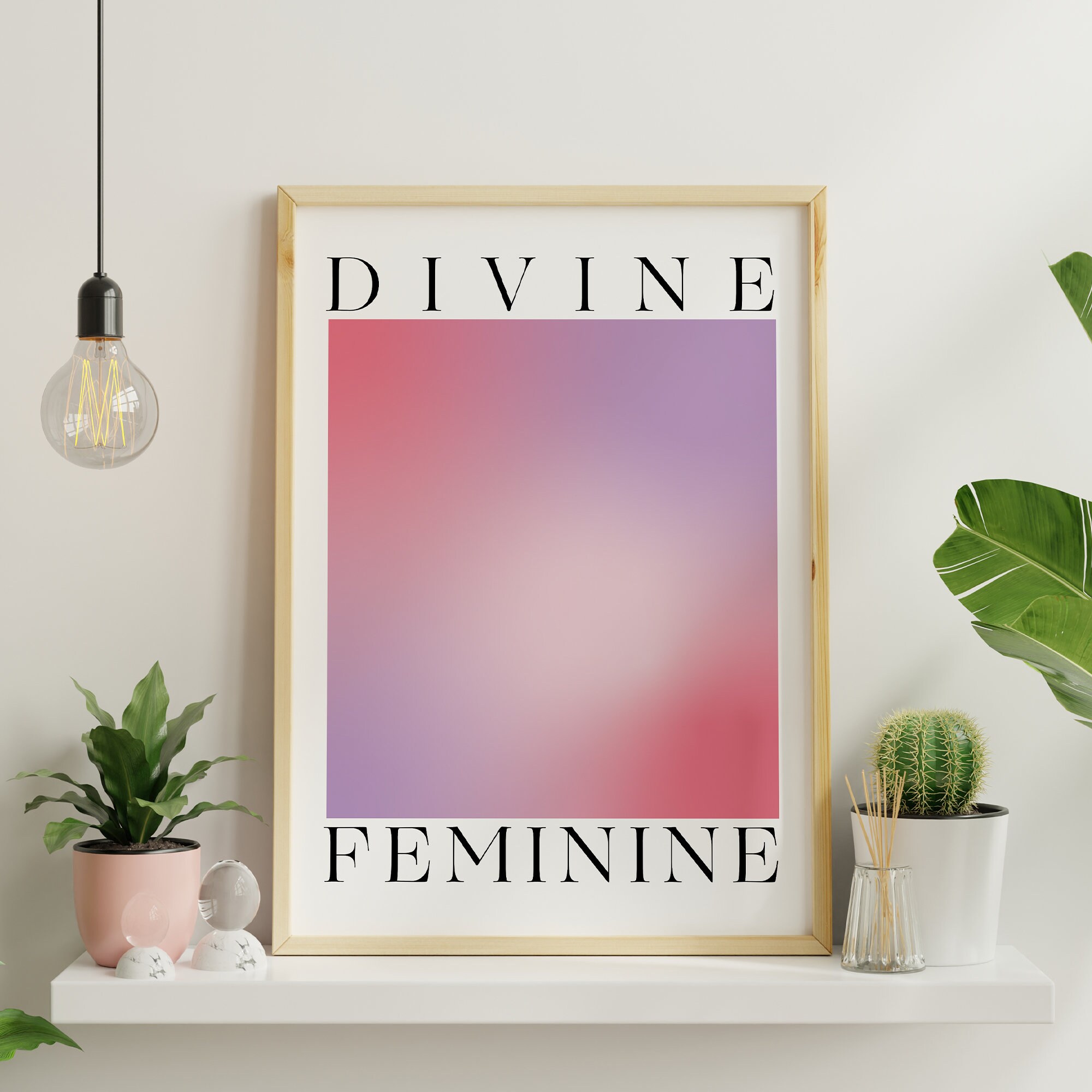 Divine Feminine Poster, Pink Gradient Poster, Divine Energy, Spiritual ...
