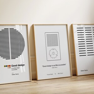 Dieter Rams 3 Poster Set - Good Design Poster Set - Poster Set of 3 ...
