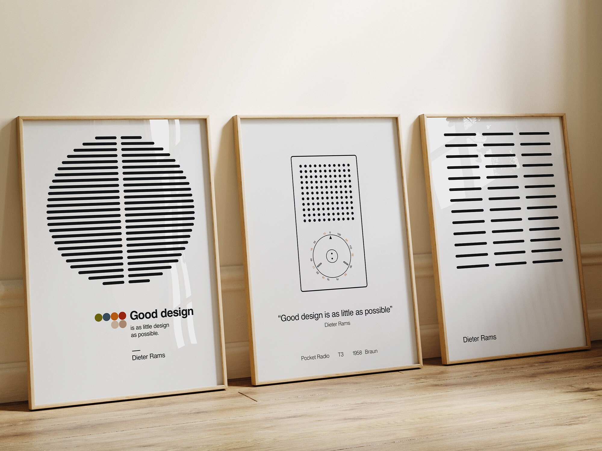 Dieter Rams 3 Poster Set Good Design Poster Set Poster Set of 3 Dieter ...