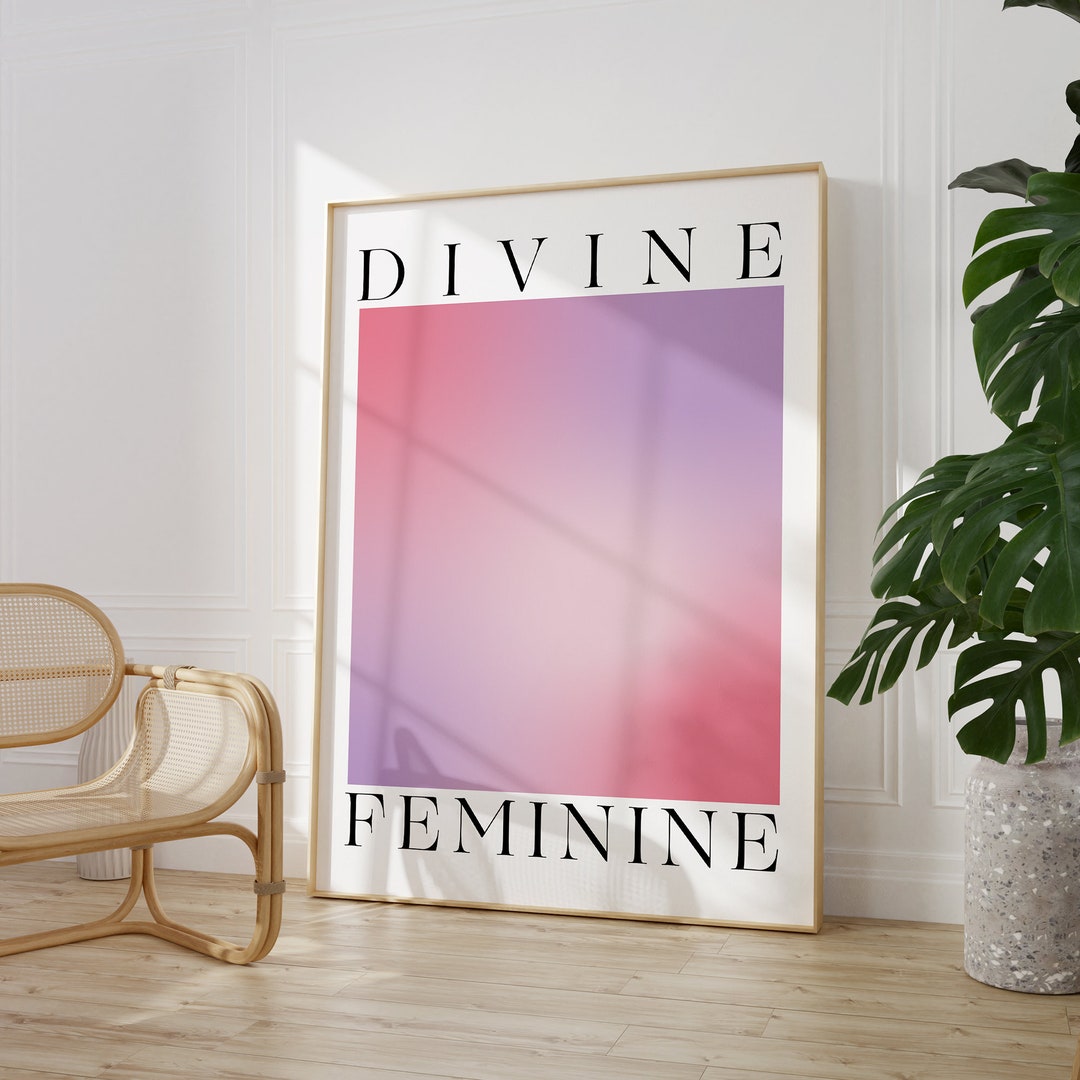 Divine Feminine Poster, Pink Gradient Poster, Divine Energy, Spiritual ...