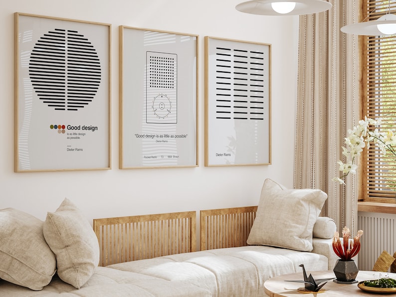 Dieter Rams 3 Poster Set - Good Design Poster Set - Poster Set of 3 ...
