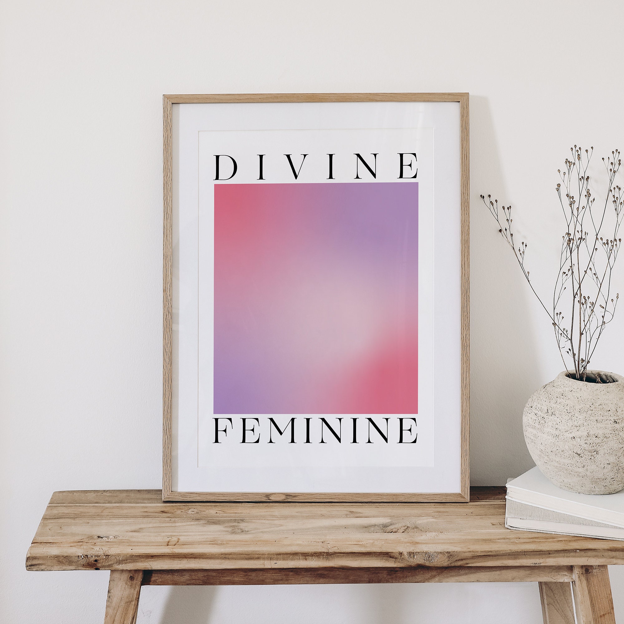 Divine Feminine Poster, Pink Gradient Poster, Divine Energy, Spiritual ...