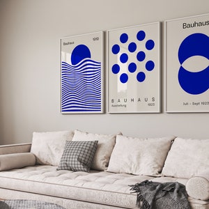 Bauhaus Poster Set Blue - Bauhaus Blue Prints - Bauhaus Room Decor ...