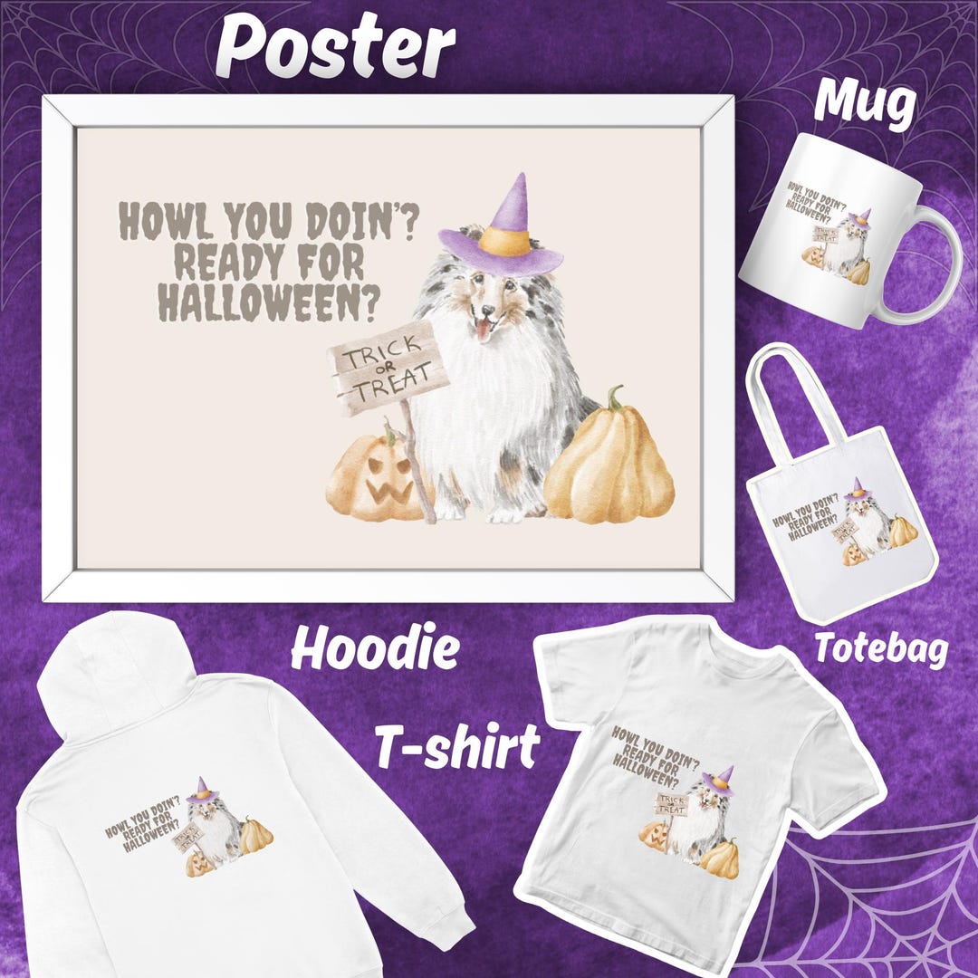 Watercolor Halloween Dog PNG, Funny Dog Art, Trick or Treat Pet Decor ...