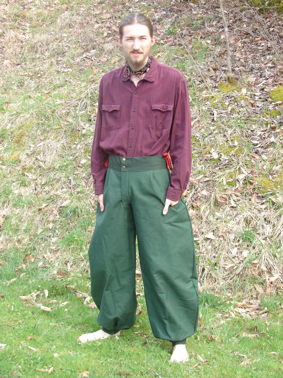 Handmade Green Canvas Parachute Pants: Drawstring Anklecuff - Etsy