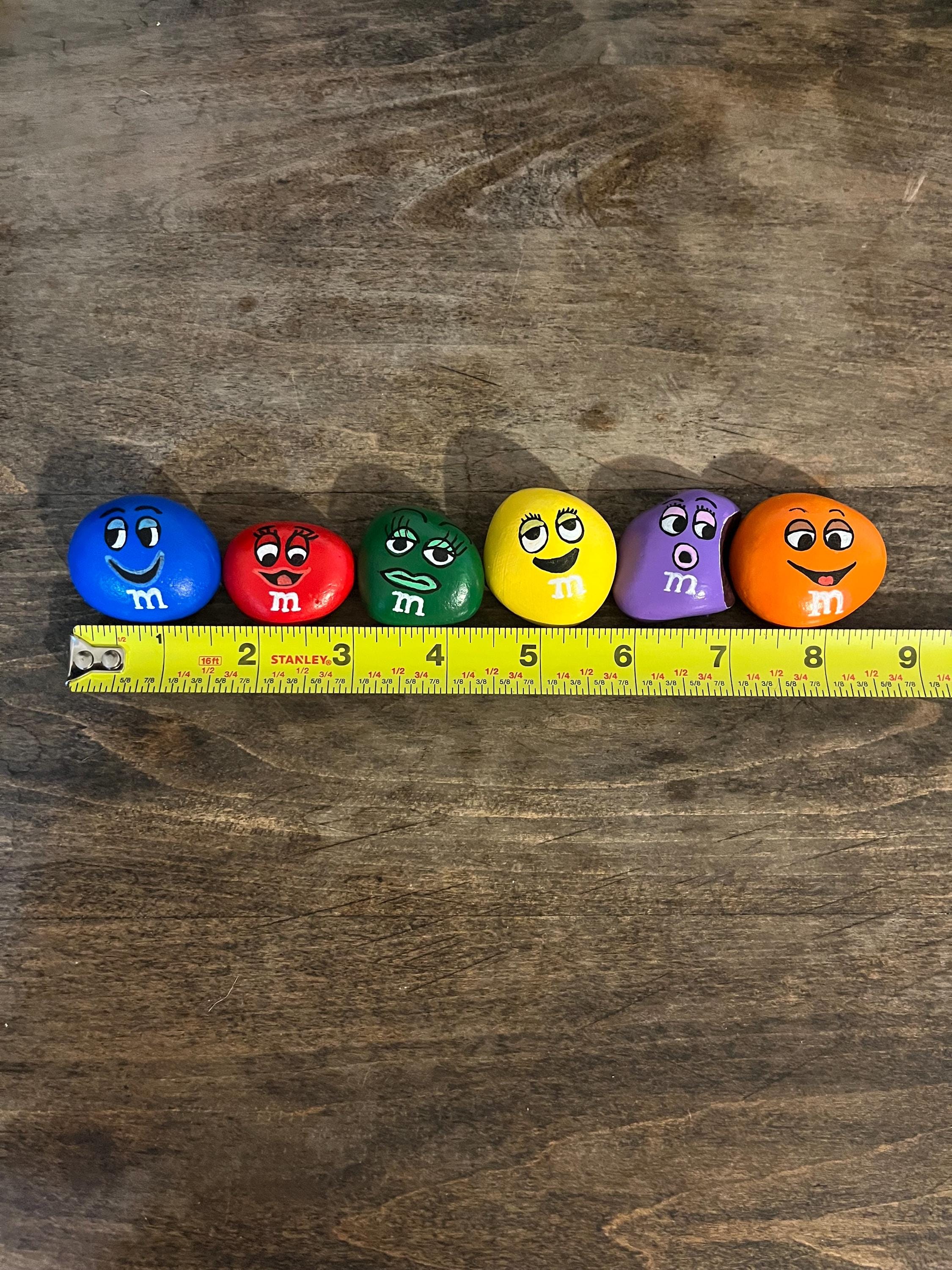 M&M Painted Rocks Set of 6 - Etsy
