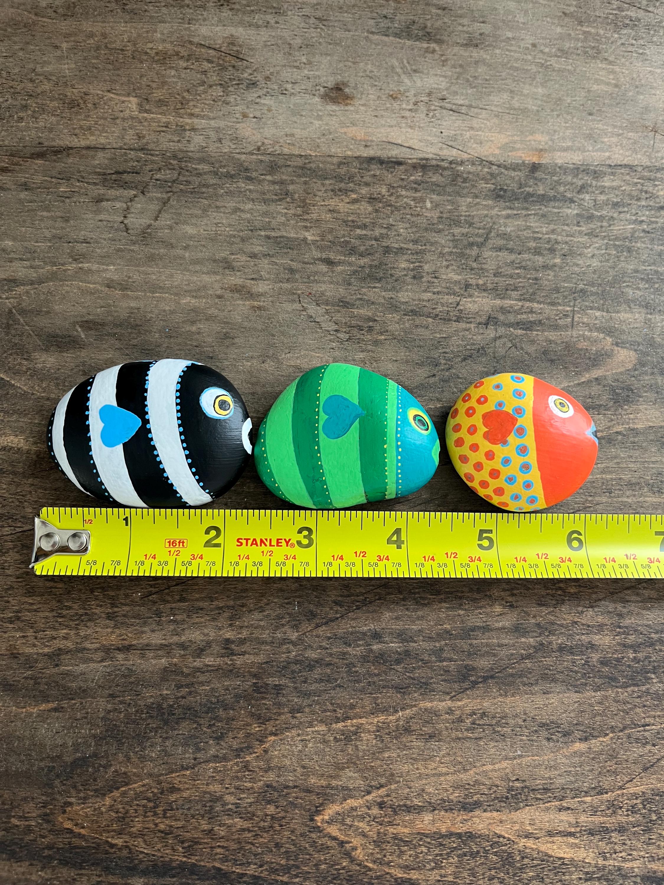 Fish Painted Rocks, (set of 3) Fishtank Decor, Home Decor, Painted ...