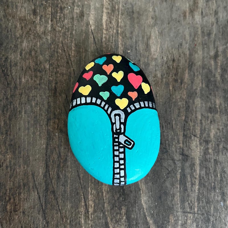 Painted Heart Rock - Etsy