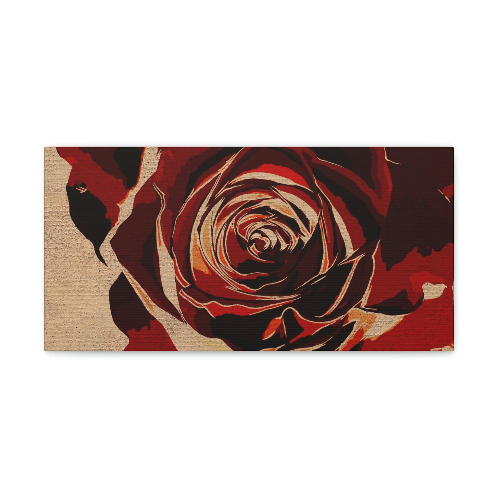 Vintage Red Rose Wall Decor Canvas Gallery Wraps - Etsy