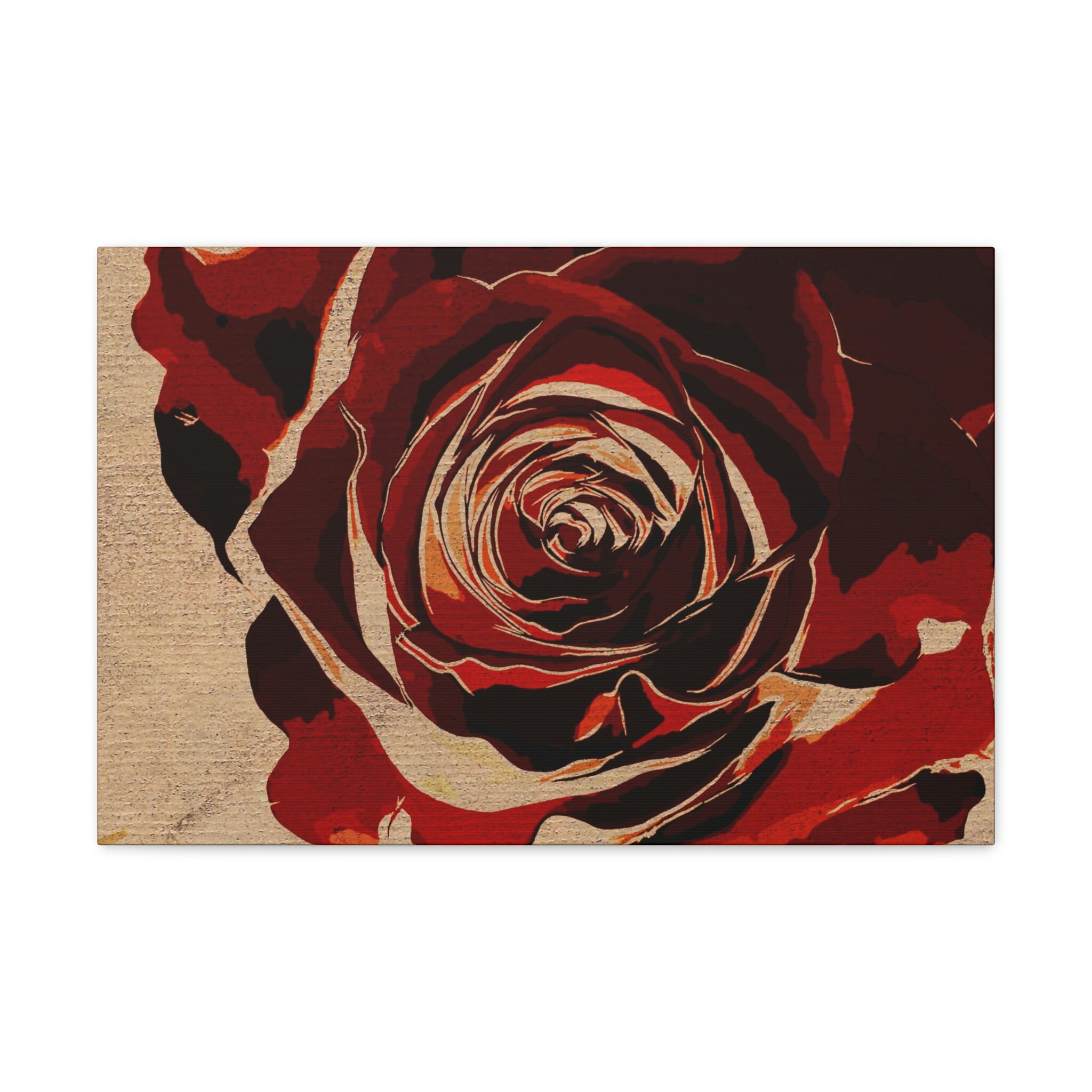 Vintage Red Rose Wall Decor Canvas Gallery Wraps - Etsy
